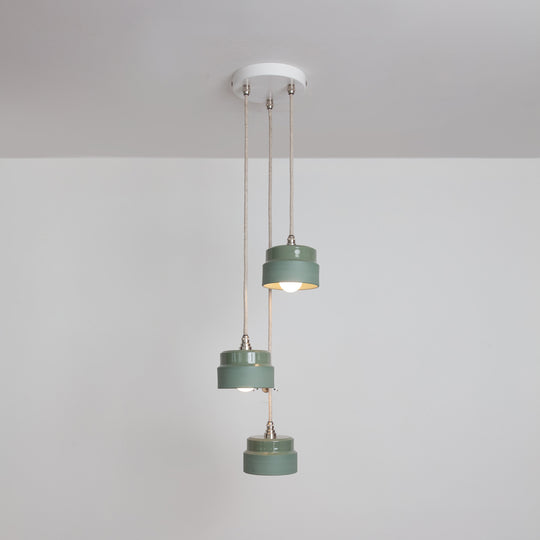 "Bex" Triple Drop Pendant - Ceramic | Green | Pink | Natural | Cluster ...