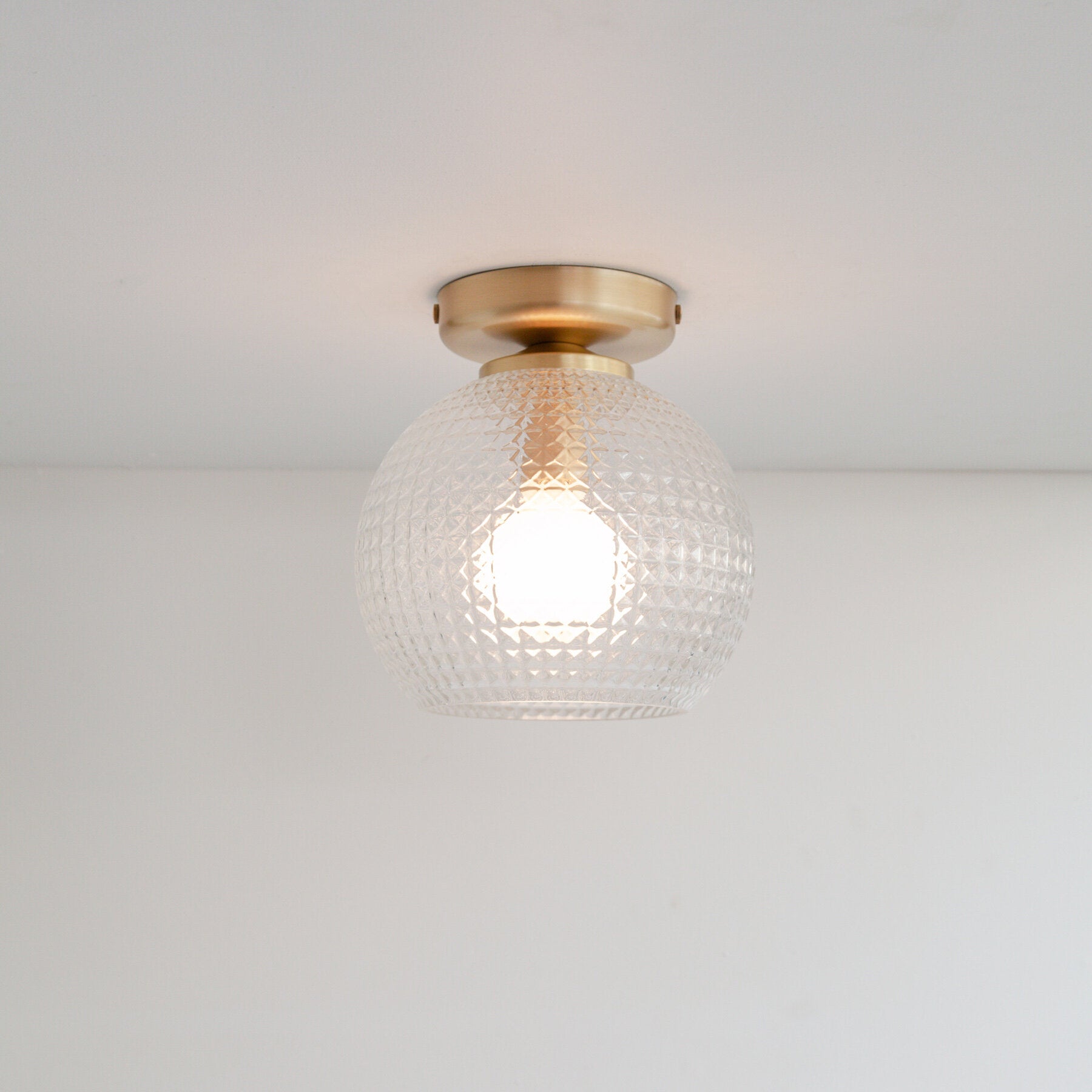Diamond Glass Flush Ceiling Light | Spark & Bell - Spark & Bell